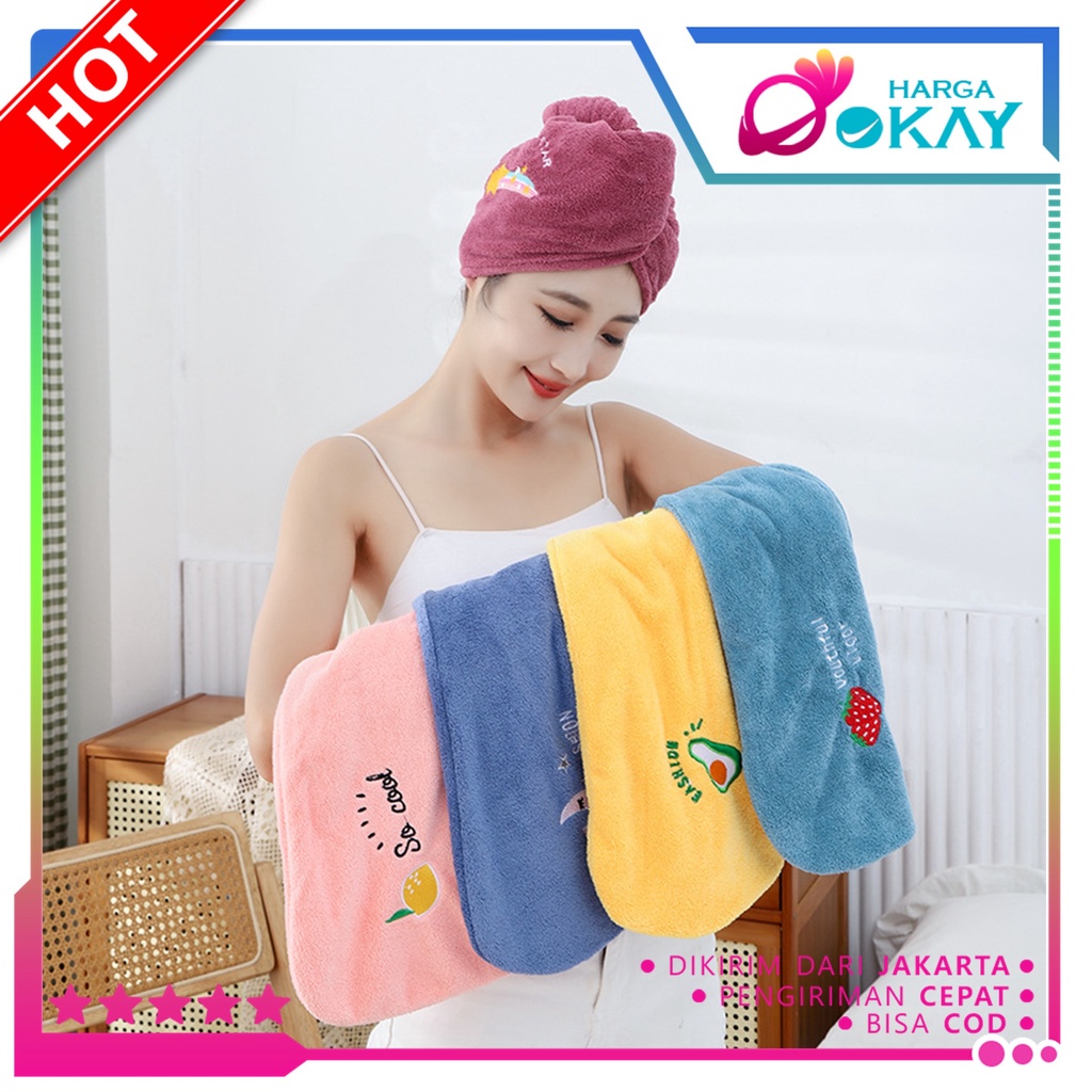 Jual HO Handuk Keramas Highquality Karakter Cepat Kering Fashion Wanita ...
