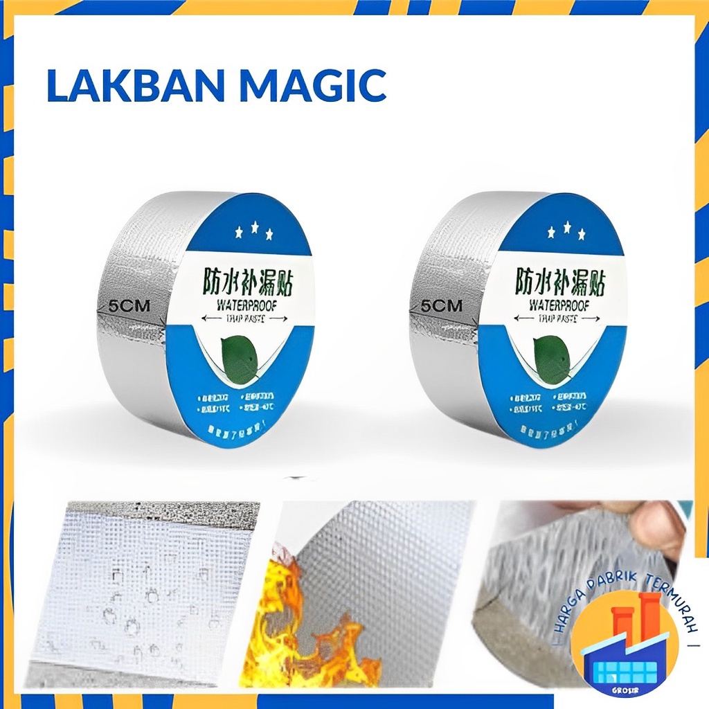 Jual HPT Lakban Magic Tape Anti Bocor Aluminium Foil Butyl Rubber Waterproof Tape Lakban ...
