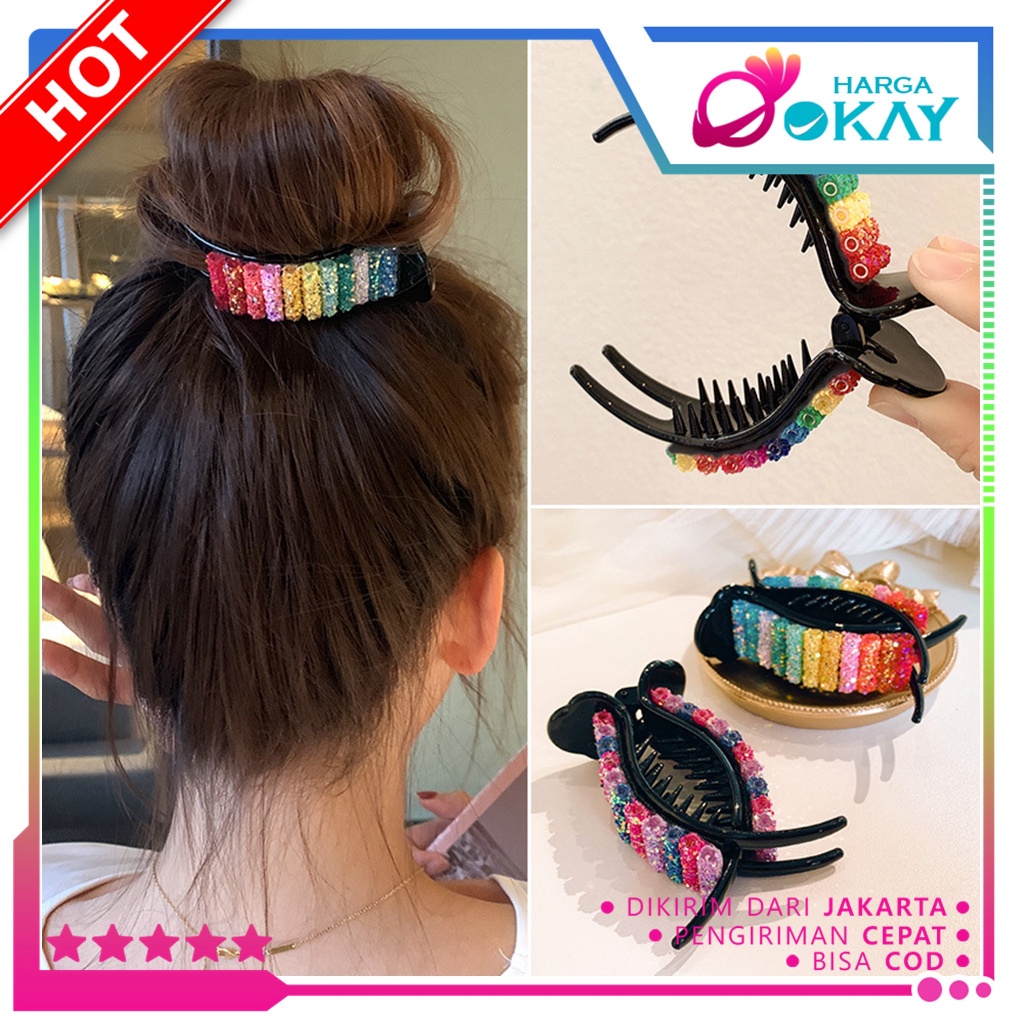 Jual HO Jepit Rambut Bulat Wanita Korea Jedai Rambut Manik-Manik Hair ...