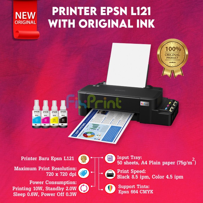 Jual Printer Epson L121 A4 Ink Tank Printer Epsn L121 L 121 l121 ...