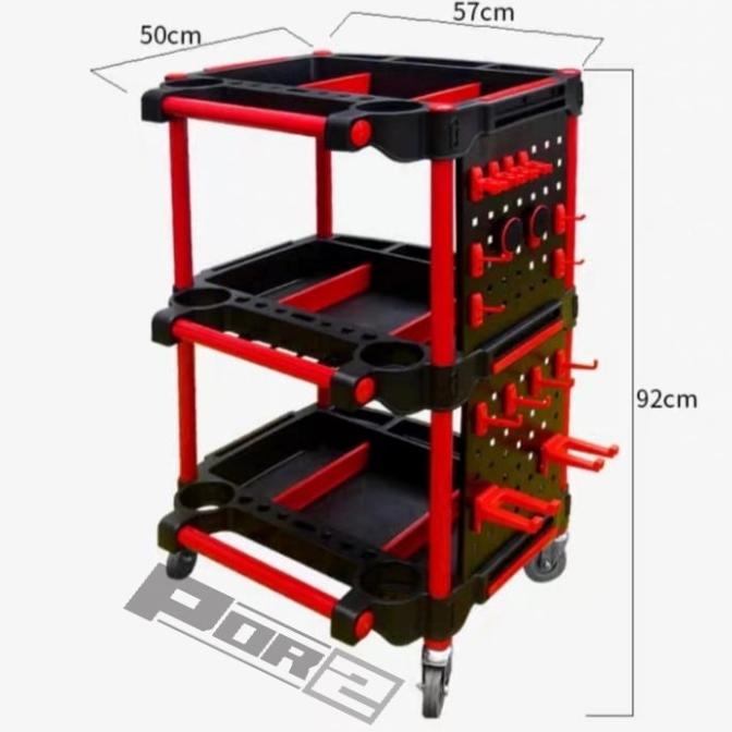 Jual Rak Meja Bengkel Serbaguna Troli Salon Mobil 3 Susun | Shopee ...