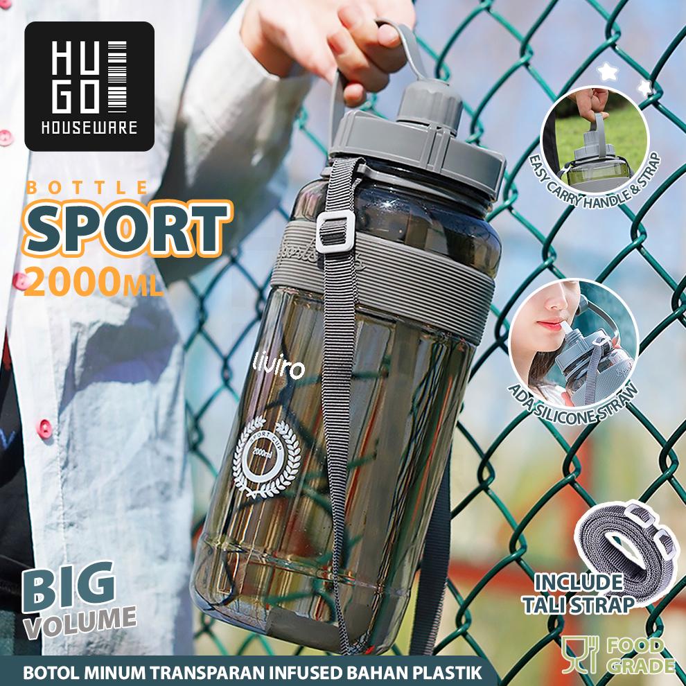 Jual HUGO Botol Minum Besar 2 Liter Botol Air Anak Sekolah Jumbo Bening ...