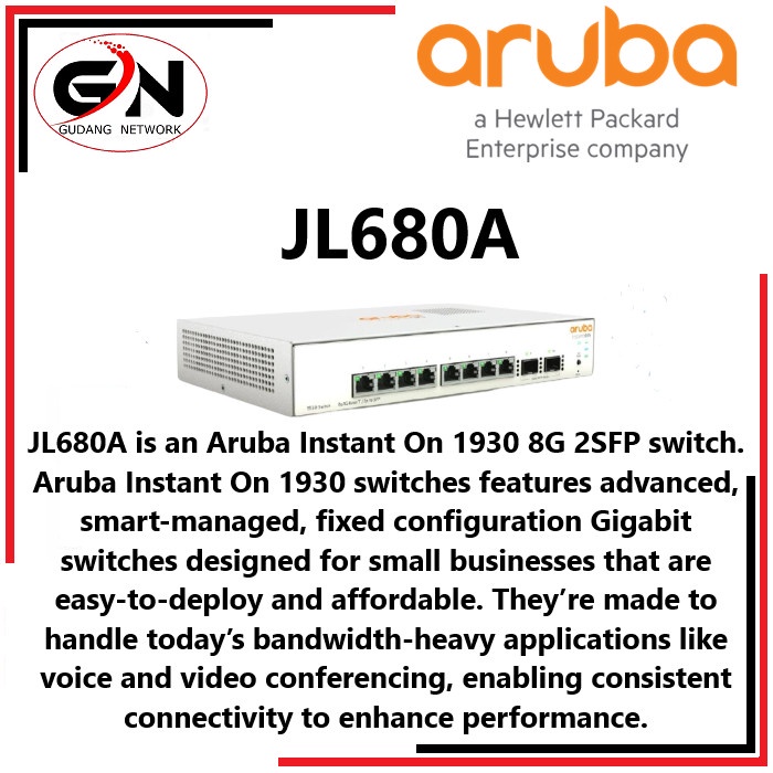 Jual HPE ARUBA JL680A Aruba Instant On 1930 8G 2SFP Switch | Shopee Indonesia