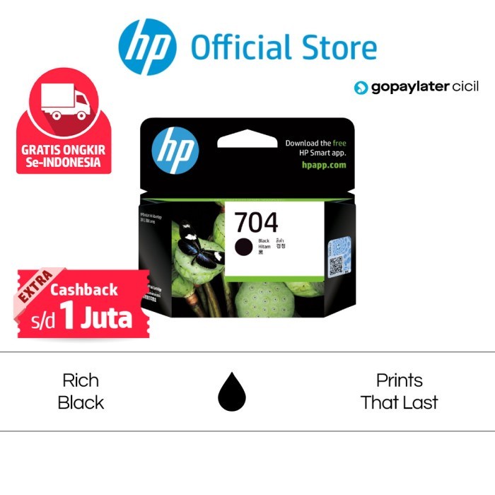 Jual Hp 704 Black Original Ink Advantage Cartridge (Cn692Aa) | Shopee ...