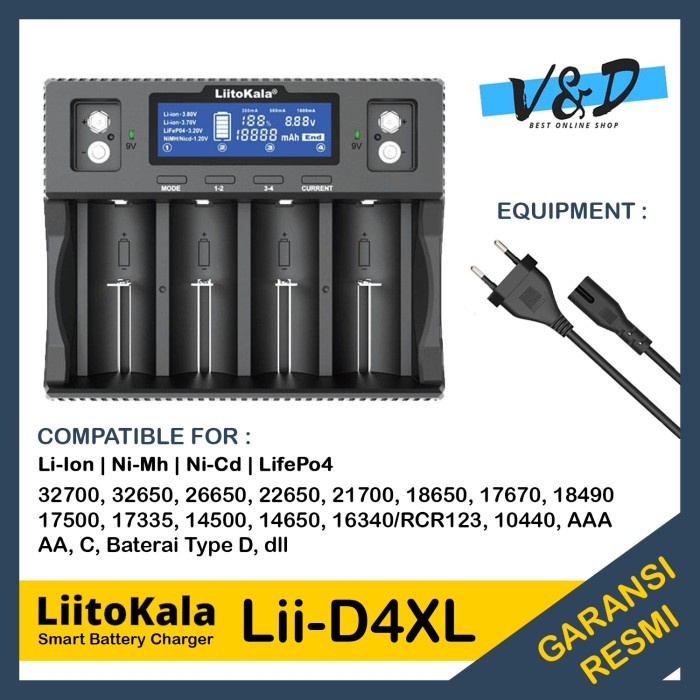 Jual Charger Baterai LiitoKala Lii D4XL Original / Charger Baterai Type ...