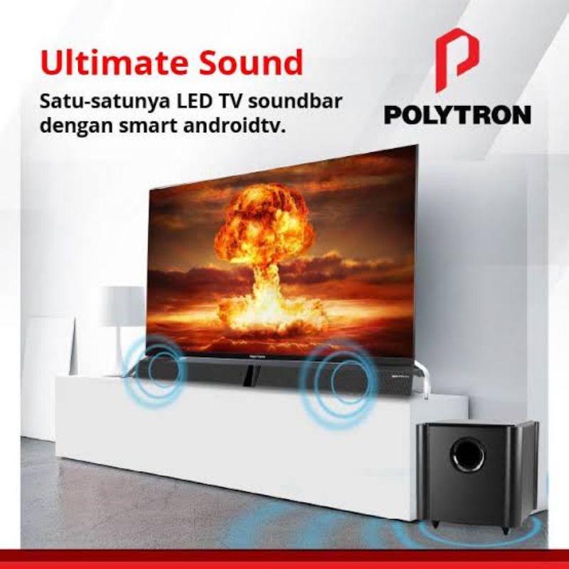 Jual LED TV 43 Inch Polytron Android Smart TV PLD 43BAG9953 + Soundbar & Subwoofer garansi resmi ...