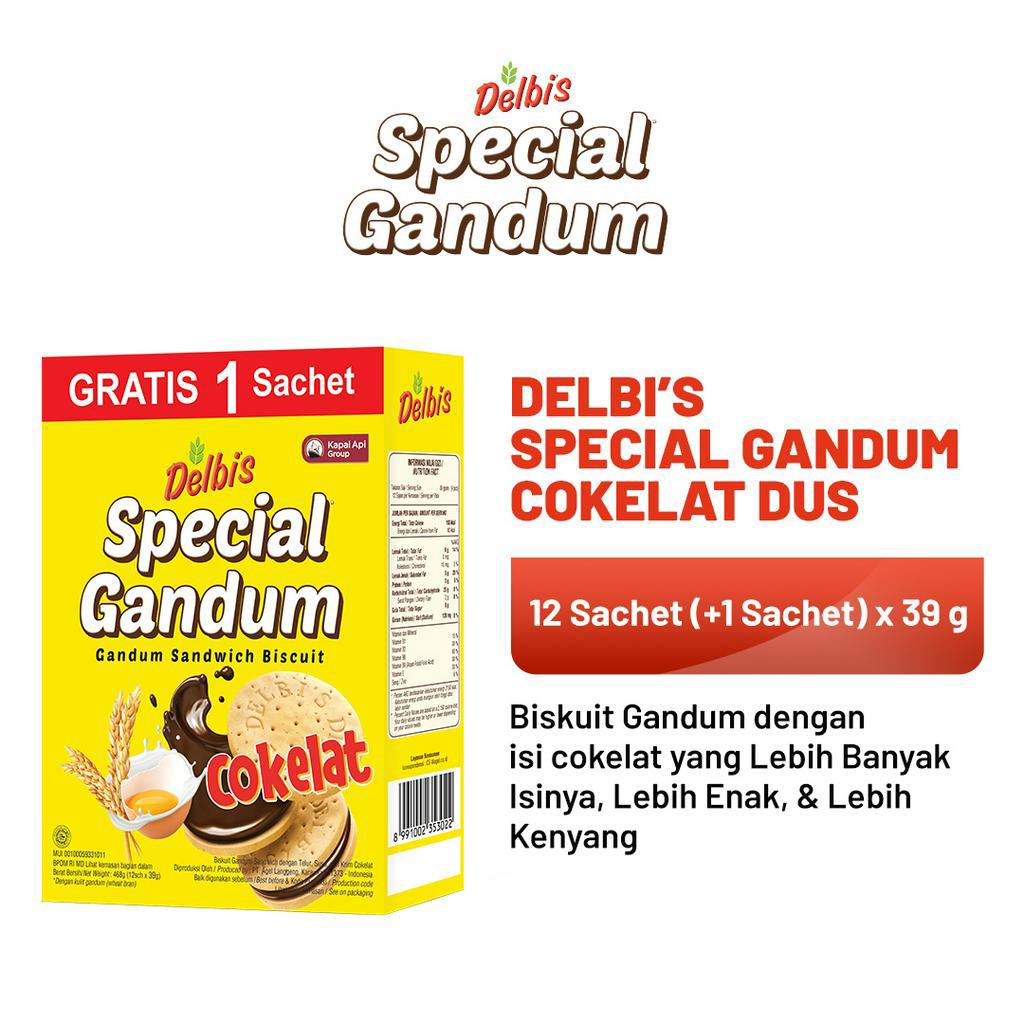 Jual Delbis Special Gandum Cokelat Dus (12 Sachet x 39 gram) Gratis 1 ...