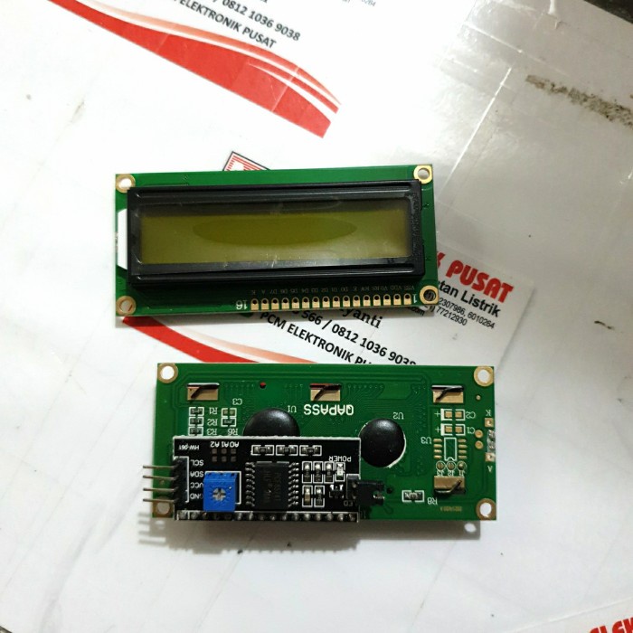 Jual modul 14 LCD 1602 YELLOW GREEN + I2C | Shopee Indonesia