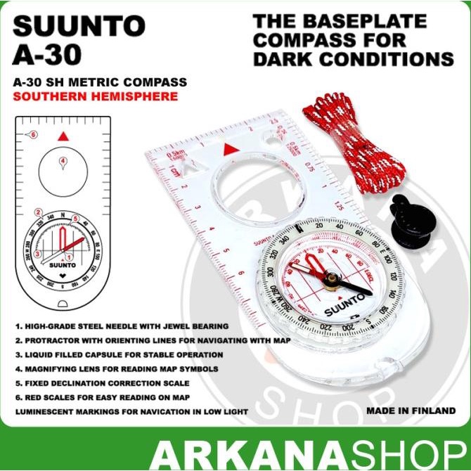 Jual KOMPAS SUUNTO A-30 SH Hiking and Orienteering Compass A30 ORIGINAL ...