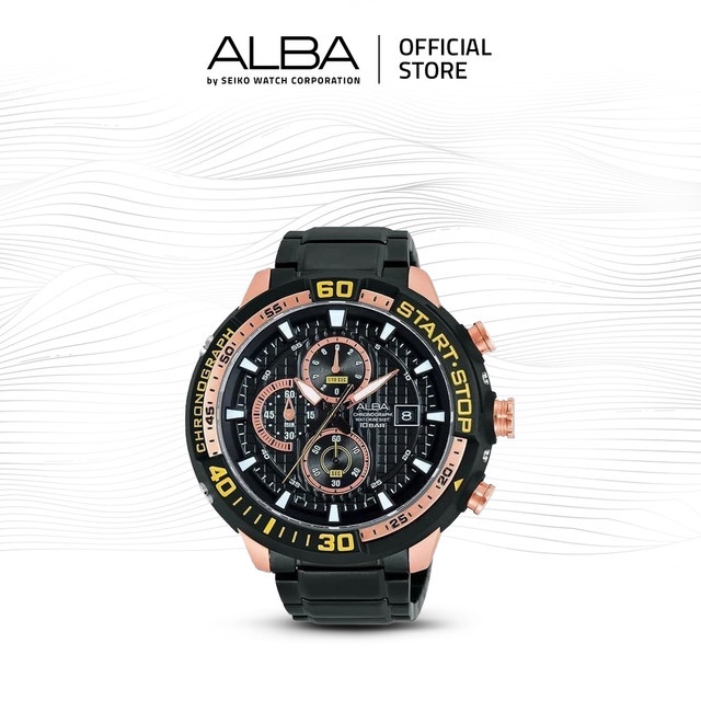 Jual ALBA Jam Tangan Pria AM3102 Quartz Stainless Steel Hitam Watch ...