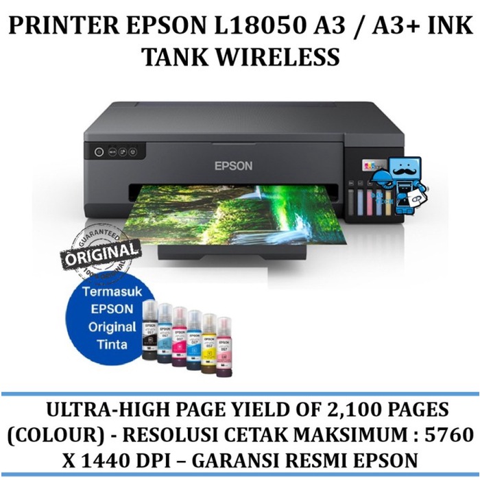 Jual PRINTER EPSON L18050 A3 / A3+ INK TANK WIRELESS + TINTA ORIGINAL | Shopee Indonesia