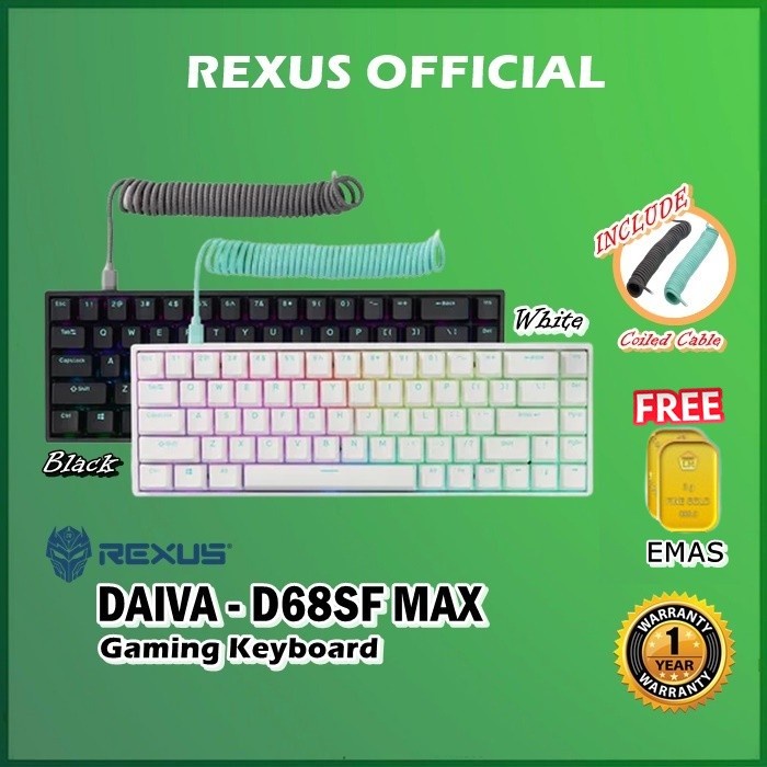 Jual Rexus Daiva D68SF Max Wireless Mechanical Gaming Keyboard D68 SF ...