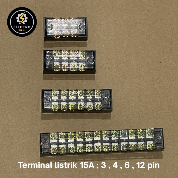 Jual !!!!!!] Terminal blok listrik 15A 3 ; 4 ; 6 ; 12 pin 15 A 3p 4p 6p ...