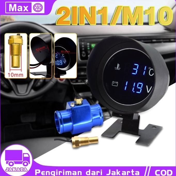Jual SENSOR SUHU AIR DIGITAL LED BENTUK BULAT 2IN1 TEGANGAN VOLT METER ...