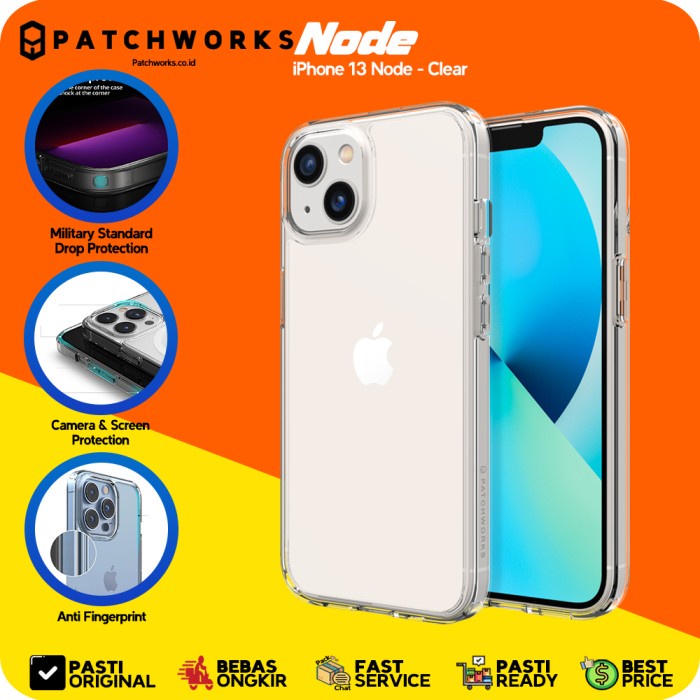 Jual Patchworks iPhone 13 Node Clear Softcase Anti Crack Tahan Banting | Shopee Indonesia