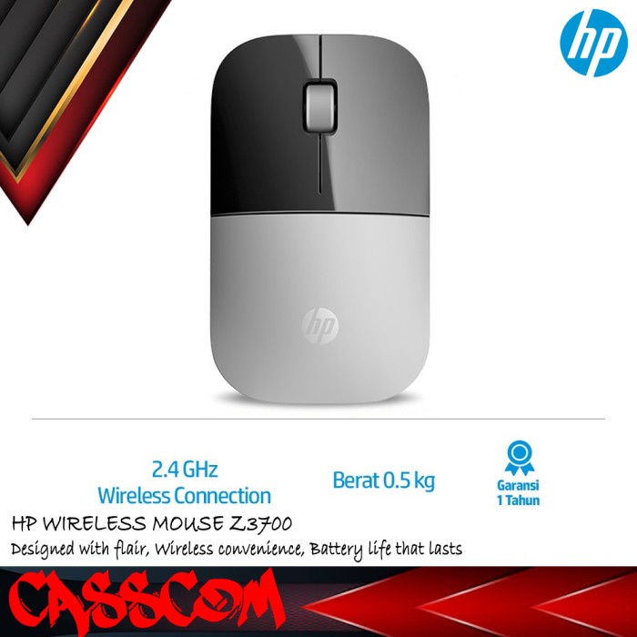Jual HP Z3700 Silver Wireless Optical Mouse Z 3700 Garansi Resmi ...