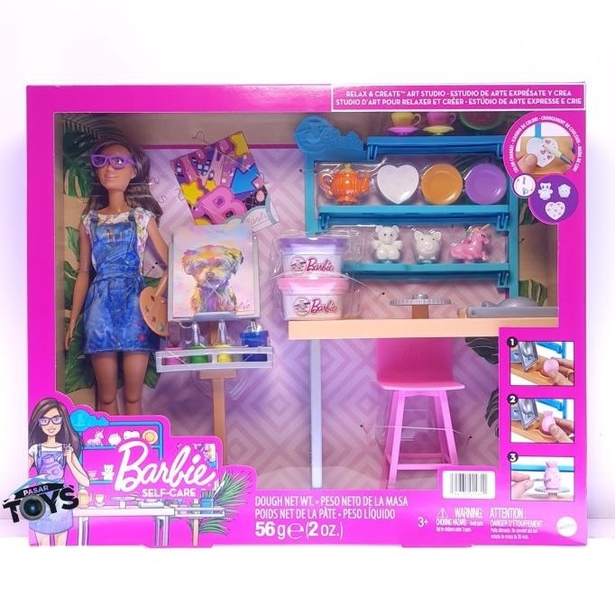 Jual Barbie Relax & Create Art Studio with Barbie Doll Playset | Shopee ...