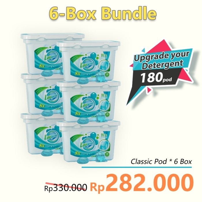 Jual Minluch Laugend 6-Box Bundle Laundry Pod 180 Pods Laundry Deterjen Laundry | Shopee Indonesia