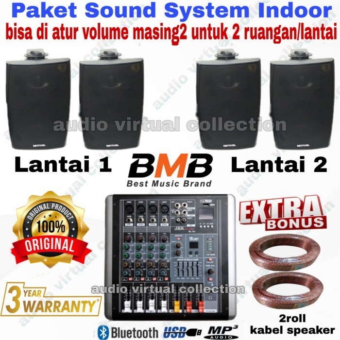 Jual Paket Sound System Indoor BMB untuk 2 lantai / ruangan ( isi 4 ...