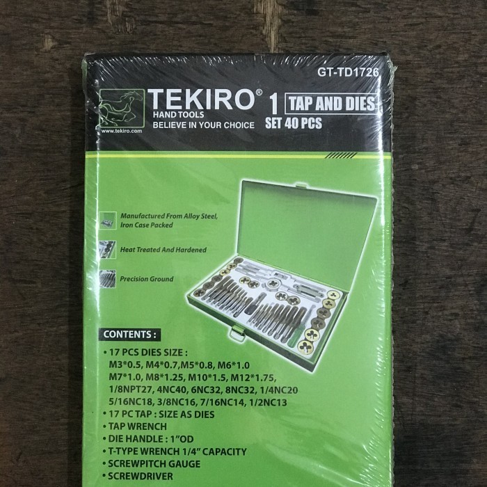 Jual TEKIRO Tap and Dies set 40 pcs / alat senai dan tap ulir baut ...