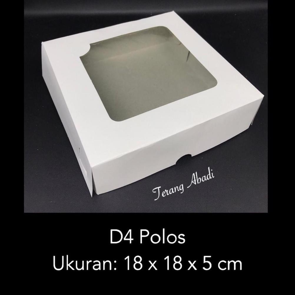 Jual Dus Kue D4 Polos Putih 18 x 18 x 5 / Dus Roti / Dus Hajatan / Dus ...
