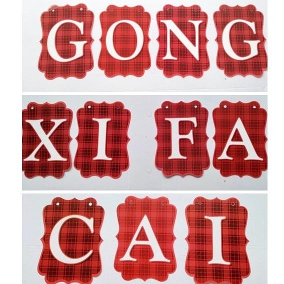 Jual Rangkaian Huruf Gong Xi Fa Cai / Banner kertas / Banner kertas ...