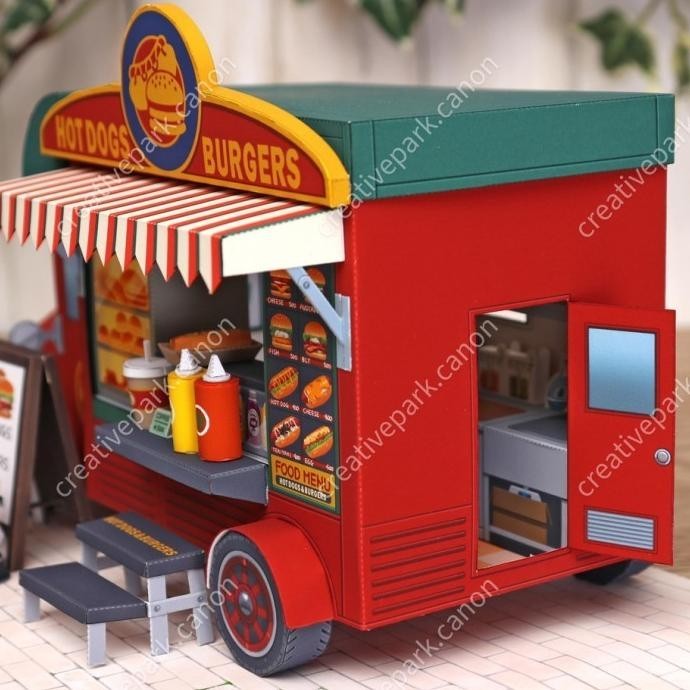 Jual Papercraft DIY Mobil Burger & Hotdog miniatur | Shopee Indonesia