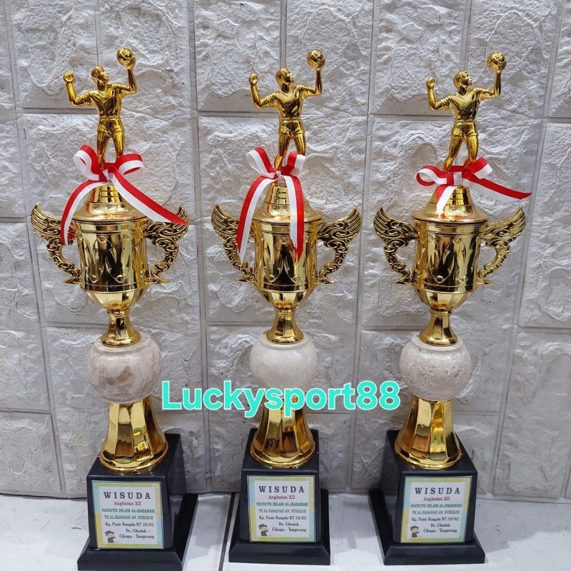 Jual trophy Piala win marmer bola voli volleyball 1 set isi 3buah ...