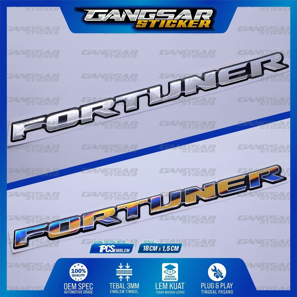 Jual Emblem toyota fortuner / emblem timbul toyota fortuner / emblem ...
