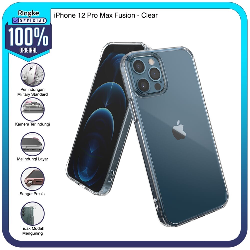 Jual Ringke iPhone 12 Pro Max Fusion Clear Softcase Anti Crack Hybrid ...