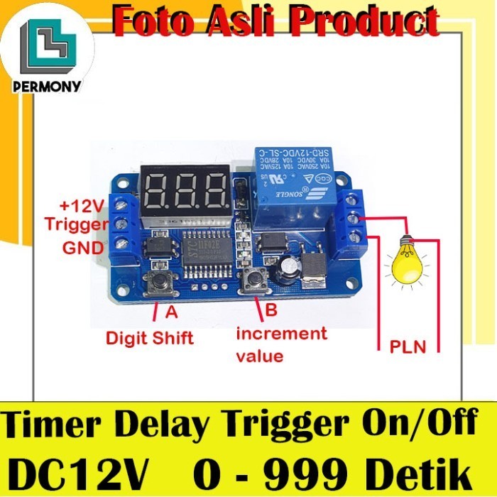 Jual Delay Timer Trigger Relay 0-999 Detik On Off Count Down Hitung ...