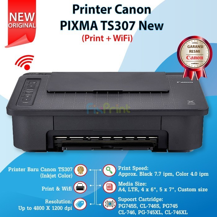 Jual Printer Canon Ts307 Ts-307 Wifi, Photo Printer Borderless (Tanpa ...