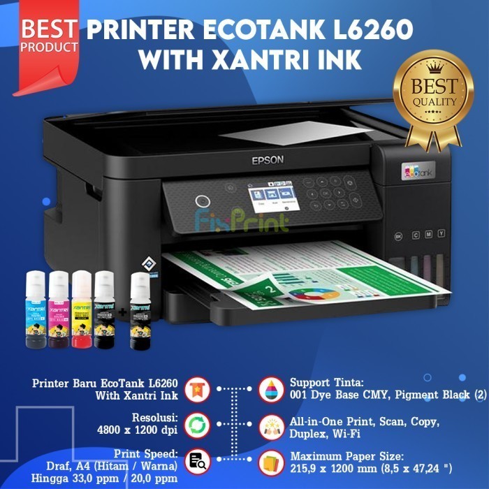 Jual Printer Epson Ecotank L6260 A4 Wi-Fi Duplex All In One Print Best ...