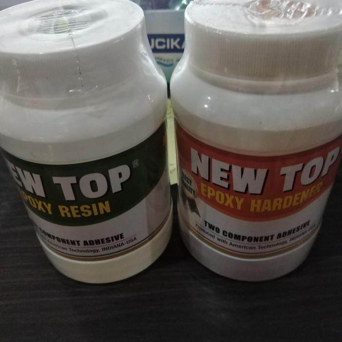 Jual Lem Epoxy Resin Poxy New Top 2 Komponen Perekat Beton Batu Keramik ...