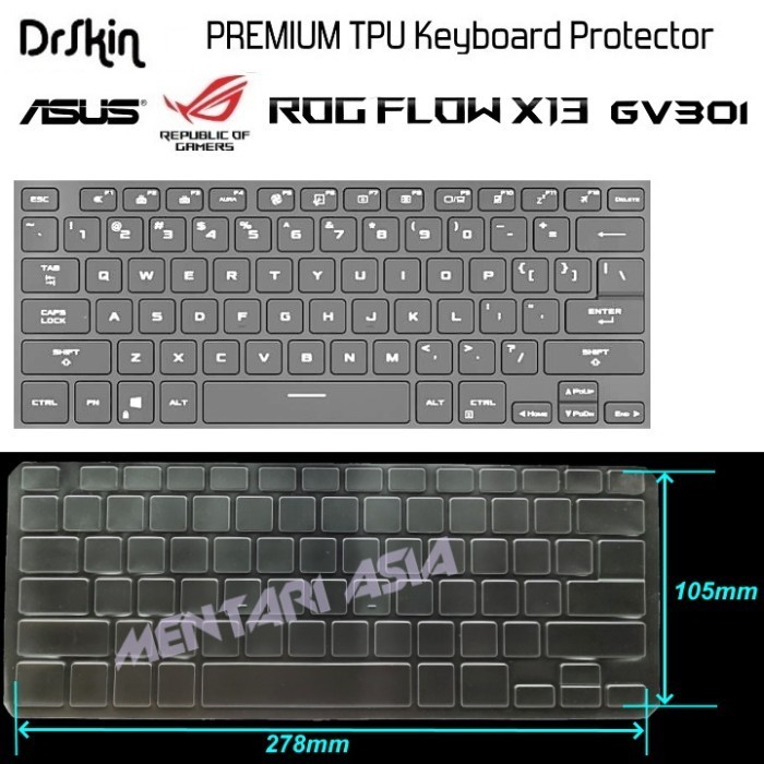 Jual Keyboard Protector ASUS ROG FLOW X13 GV301 - DrSkin PREMIUM TPU ...