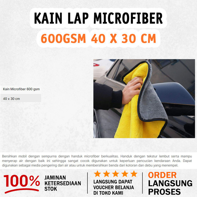 Jual Kain Lap Handuk Microfiber || 600gsm 40 x 30 cm | Shopee Indonesia