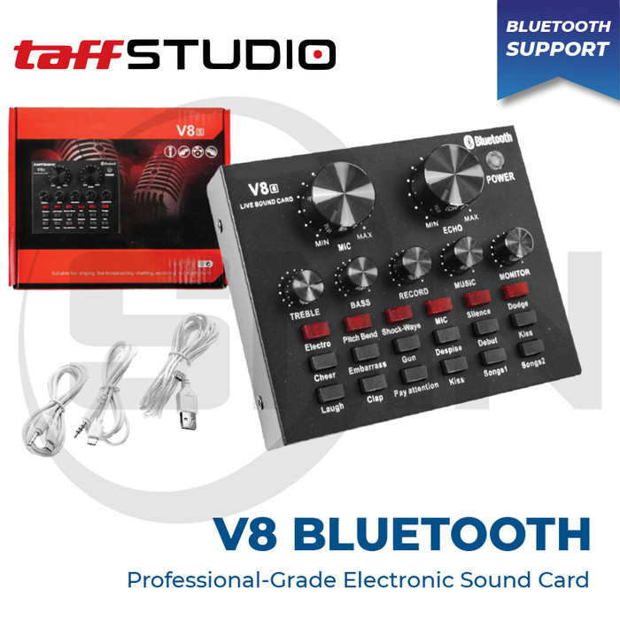 Jual live mixer taffware v8 hifi asmr audio usb external soundcard mic ...