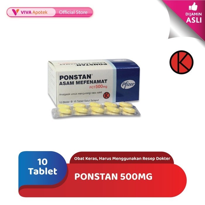 Jual Ponstan 500mg Meredakan Nyeri, Sakit kepala, Sakit Gigi (10 Tablet ...