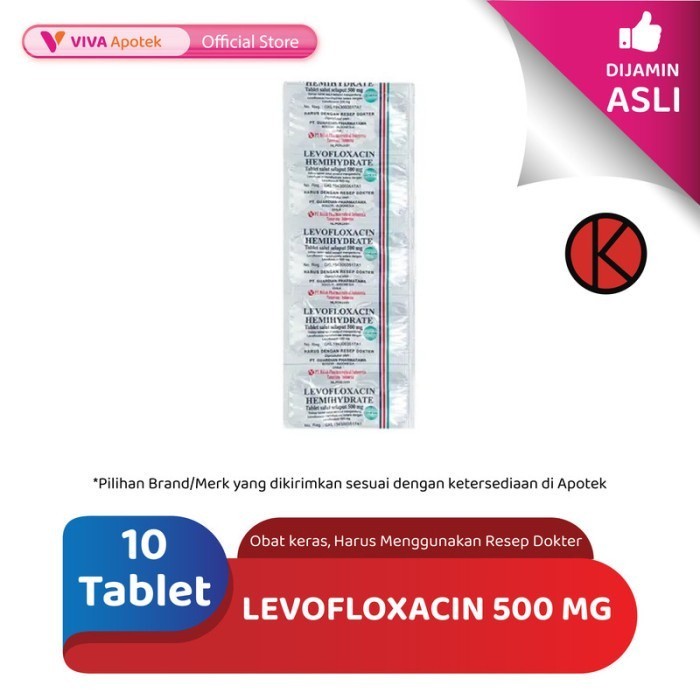 Jual Levofloxacin 500 mg / Antibiotik / Infeksi Bakteri (10 Tablet ...