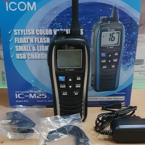 Jual HT VHF MARINE ICOM IC M25 HT WATERPROOF ICOM IC-M25 PENGGANTI ICOM M24 | Shopee Indonesia