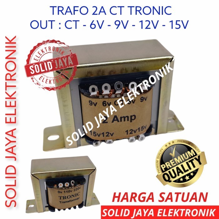 Jual TRAVO TRAFO 2A CT 6V 9V 12V 15V CT TRONIC KOTAK 1 A AMPER 6 9 12 15 V | Shopee Indonesia