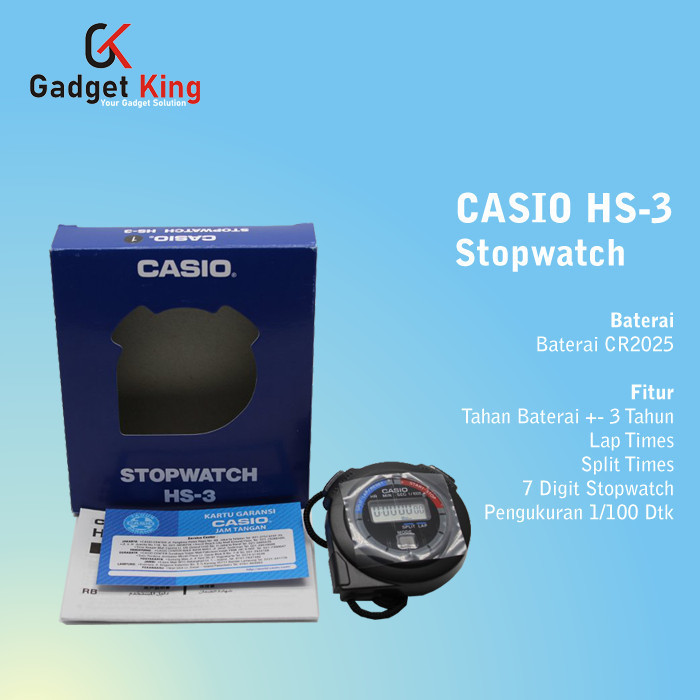 Jual CASIO HS-3 STOPWATCH ALAT PENGUKUR WAKTU STOP WATCH CASIO HS3 ...