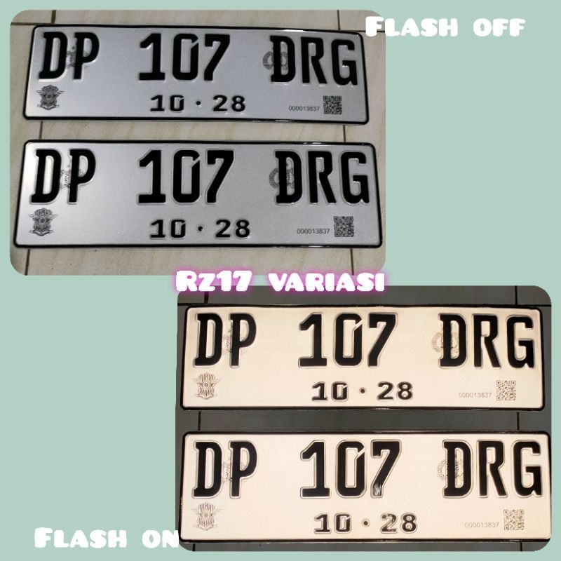 Jual plat mobil barcode / QR reflektif putih font baru 2 pcs asli ...