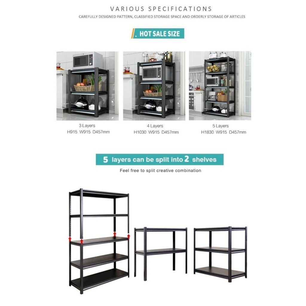Jual Rak Rumah Gudang Barang Besi Kuat Siku Garasi Rack 5 Tingkat Layer ...