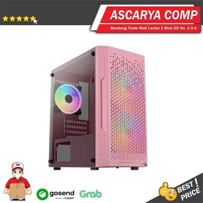 Jual AEROCOOL TRINITY MINI V2 PINK - mATX TEMPERED GLASS CASE GAMING ...