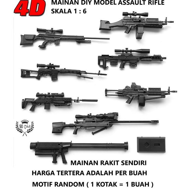 Jual Mainan Miniatur Block DIY Senjata rifle PUBG SWAT skala 1:6 puzzle ...