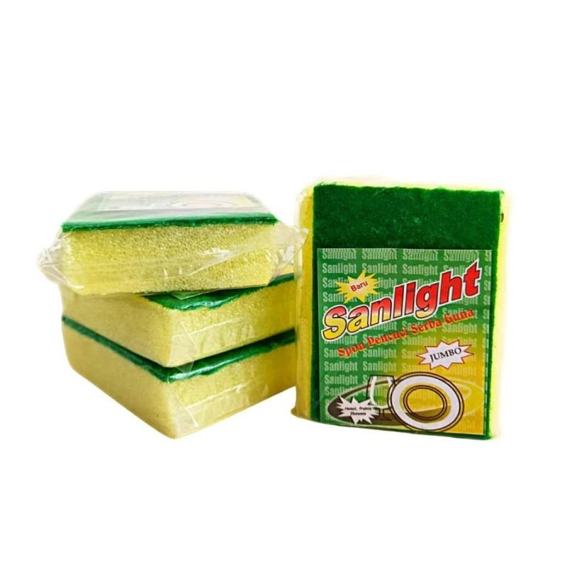 Jual SPONS BUSA CUCI PIRING SANLIGHT / SPONGE 2 SISI HALUS KASAR SPONS ...