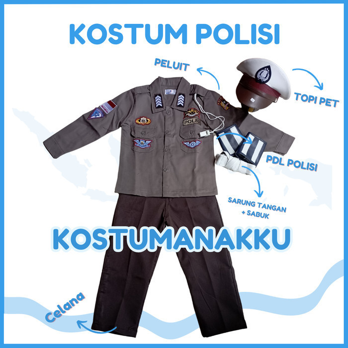 Jual Jose Kostum Polisi Anak Kostum Profesi Polisi Gagah Lengkap ...