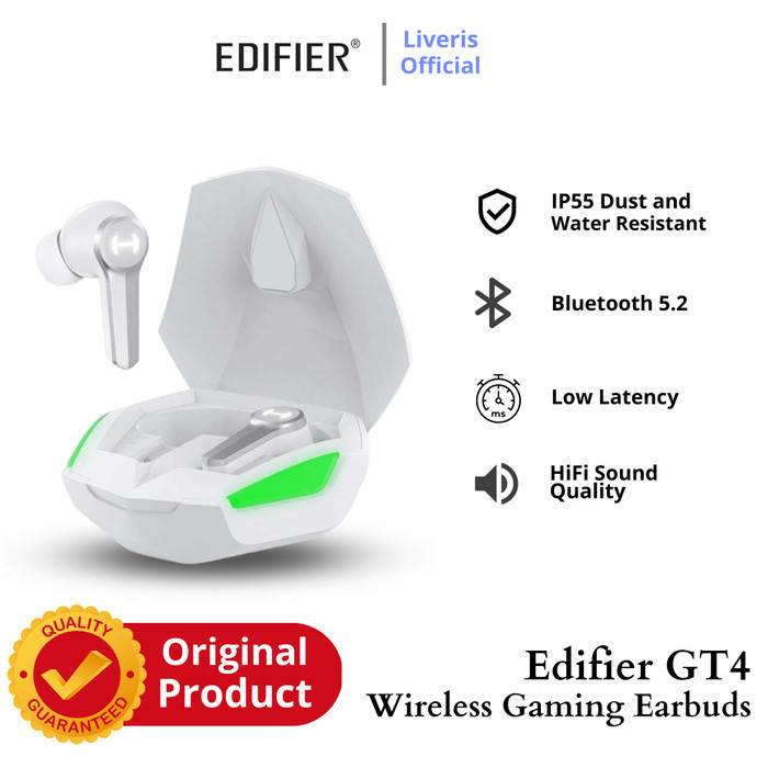 Jual TWS Edifier GT4 Gaming Earbuds Bluetooth Wireless Earphone ...