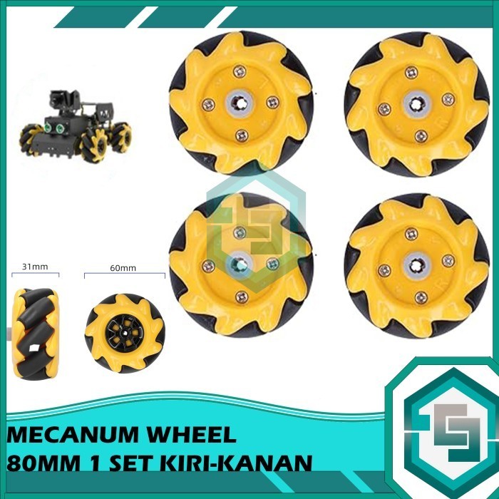 Jual RODA ROBOT MECANUM WHEEL OMNI-DIRECTIONAL OMNI WHEEL 80MM SMART ...